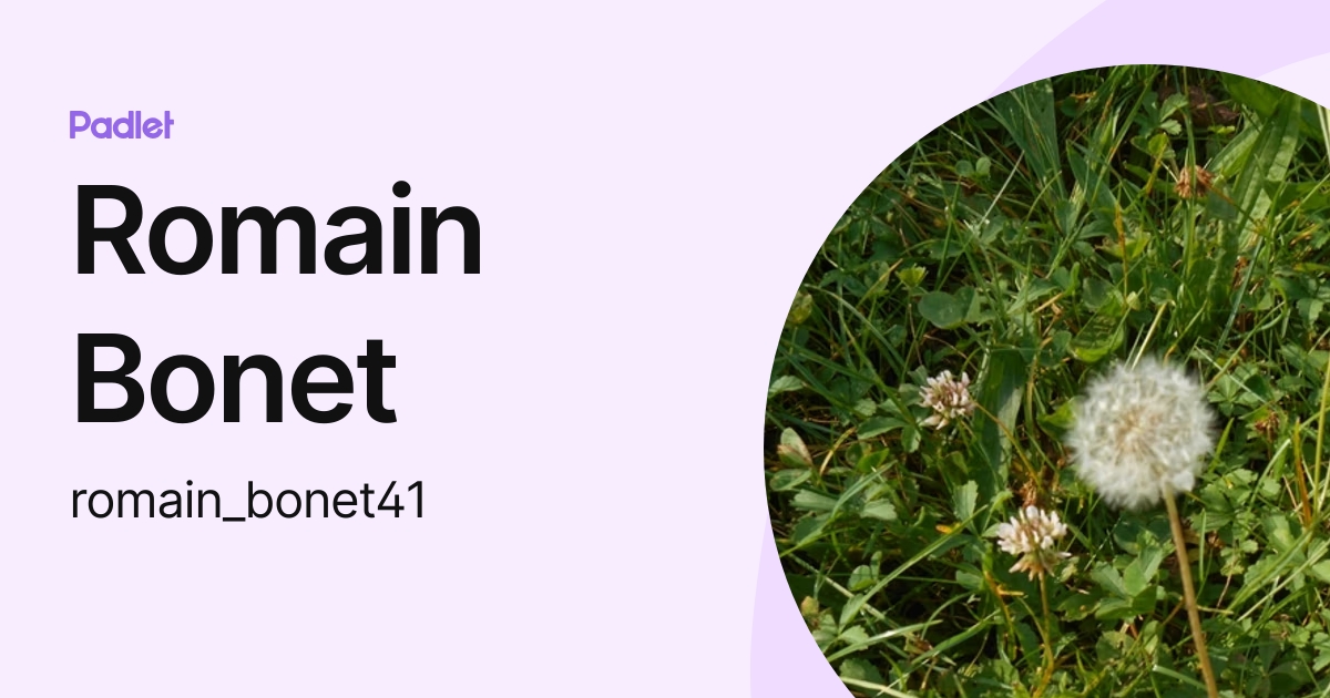 Romain Bonet (romain_bonet41) profile | Padlet
