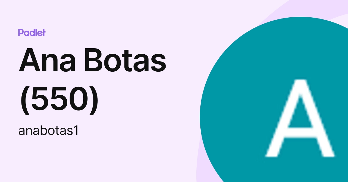 Ana Botas (550) (anabotas1) profile | Padlet