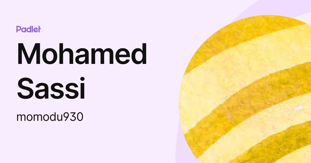 Mohamed Sassi (momodu930) profile | Padlet