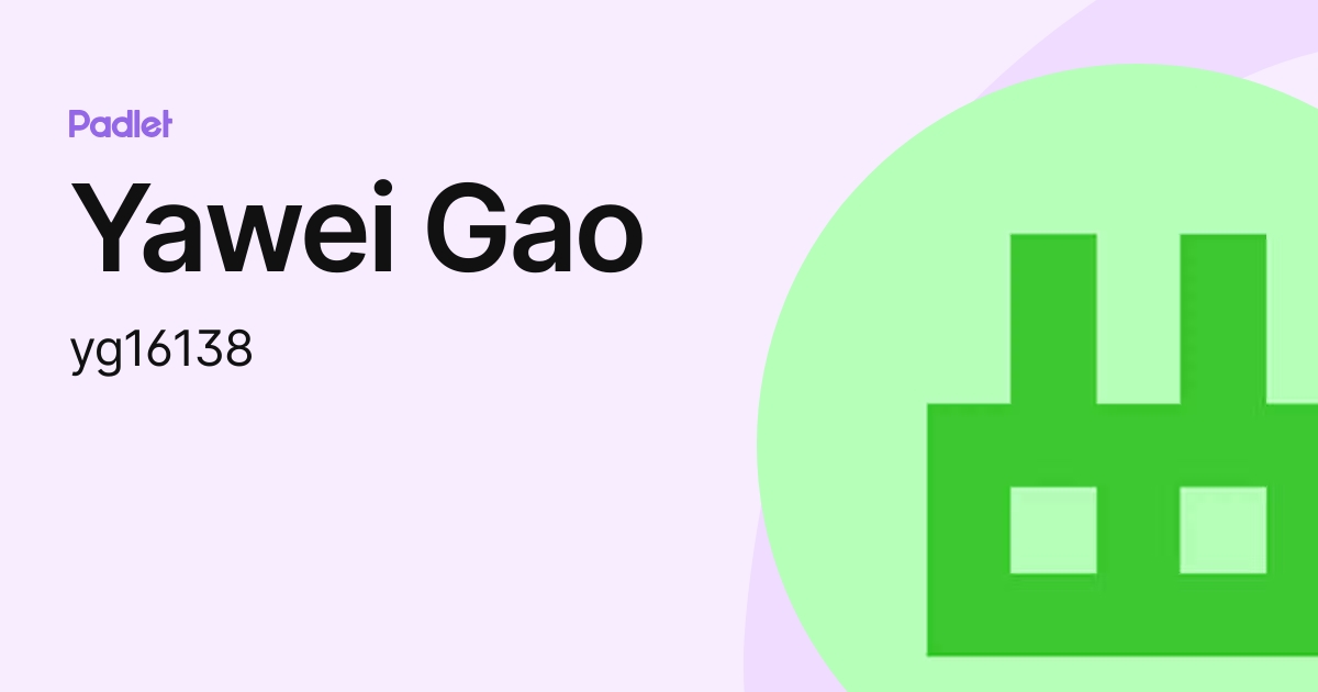 Yawei Gao (yg16138) profile | Padlet