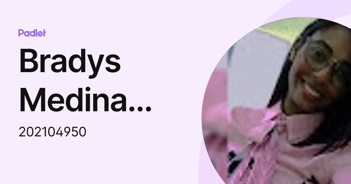 Bradys Medina Coste (202104950) profile | Padlet