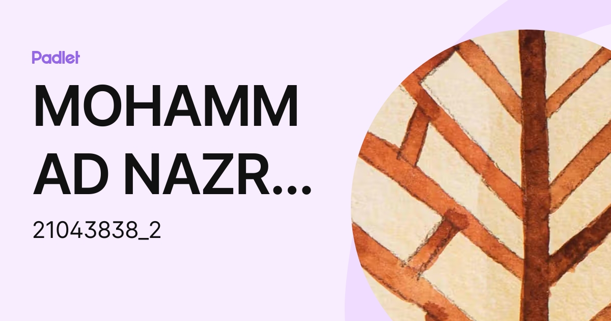 MOHAMMAD NAZRI BIN ABDUL NAZIR (210438381) profile | Padlet