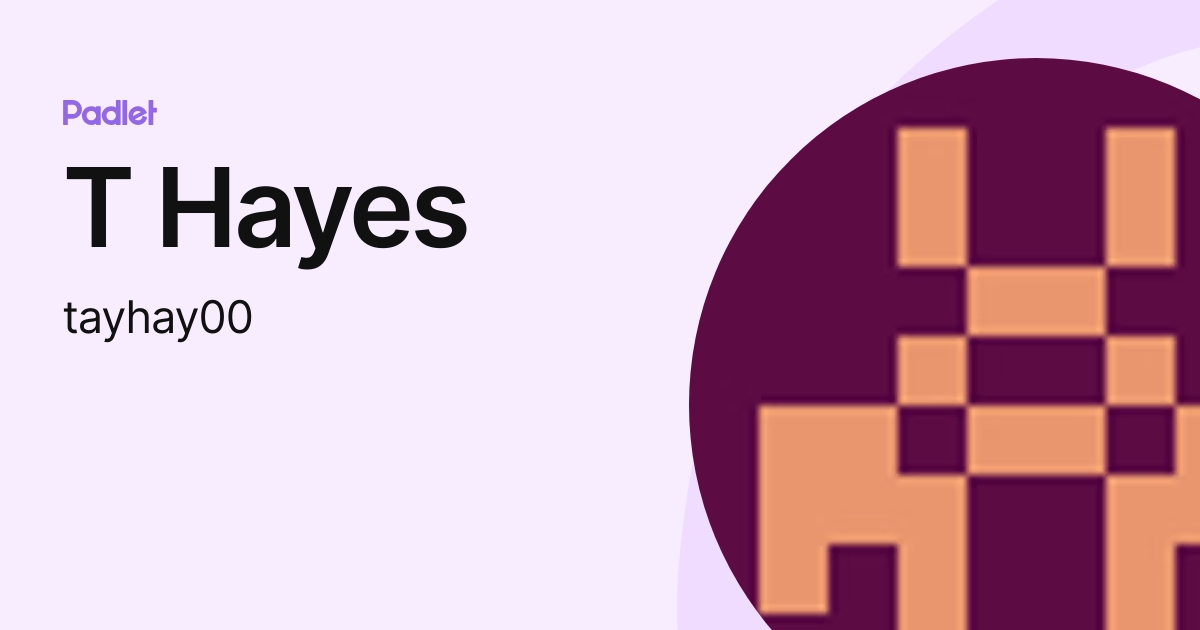 T Hayes (tayhay00) profile | Padlet