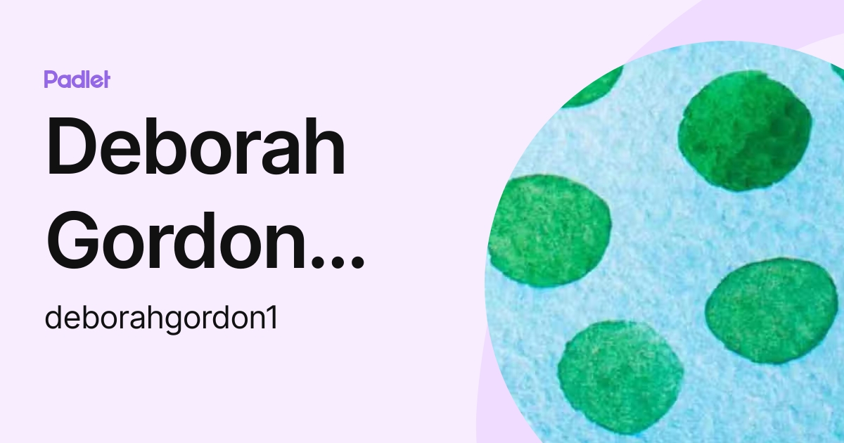 Deborah Gordon (Longsands) (deborahgordon1) profile | Padlet