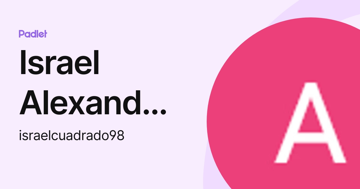 Israel Alexander Cuadrado Vasquez (israelcuadrado98) profile | Padlet