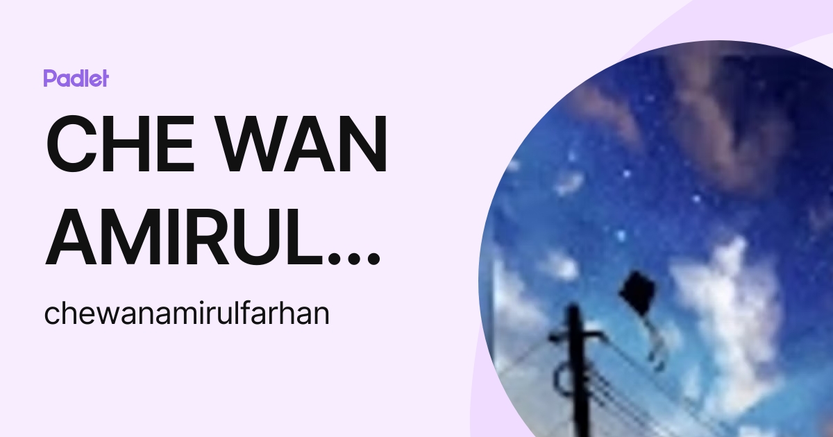 CHE WAN AMIRUL FARHAN BIN CHE WAN AZIZ A18PP3142 (chewanamirulfarhan ...