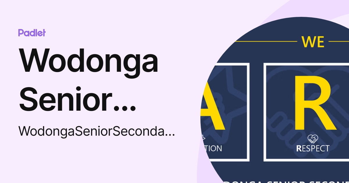 Wodonga Senior Secondary (WodongaSeniorSecondaryCollege) profile | Padlet