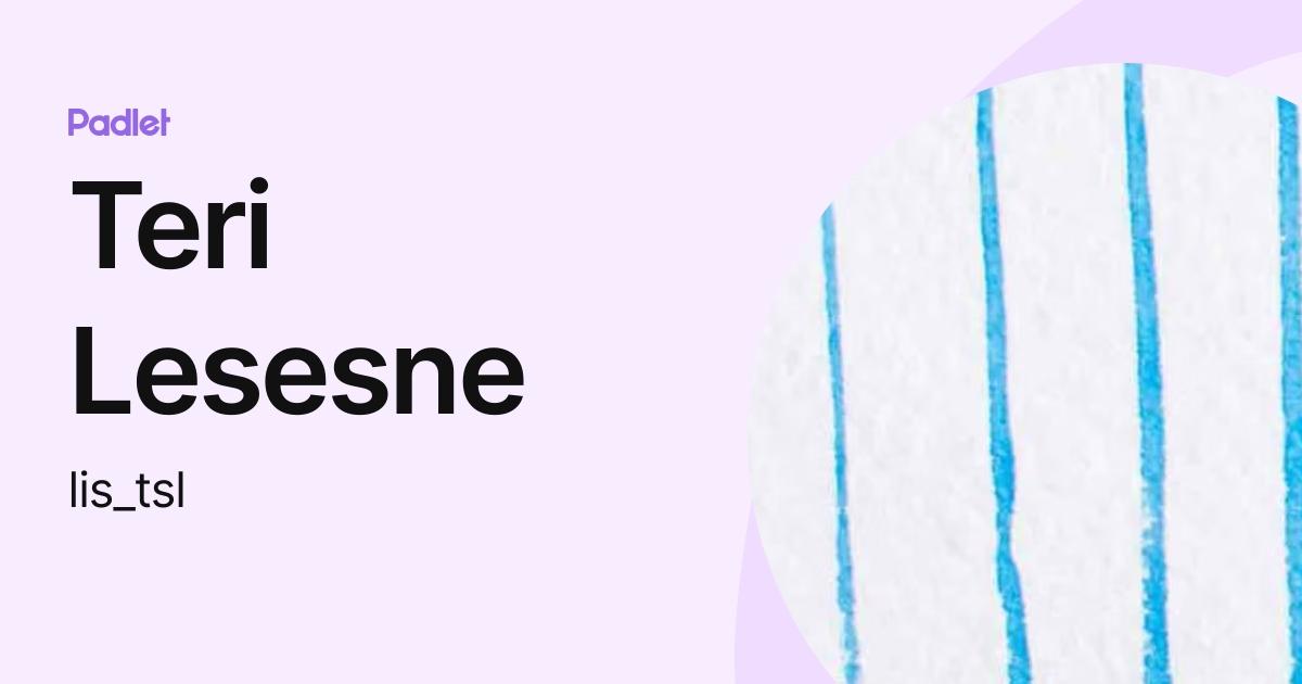 Teri Lesesne (lis_tsl) profile | Padlet