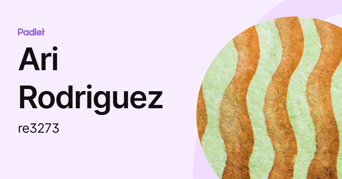 Ari Rodriguez (re3273) profile | Padlet