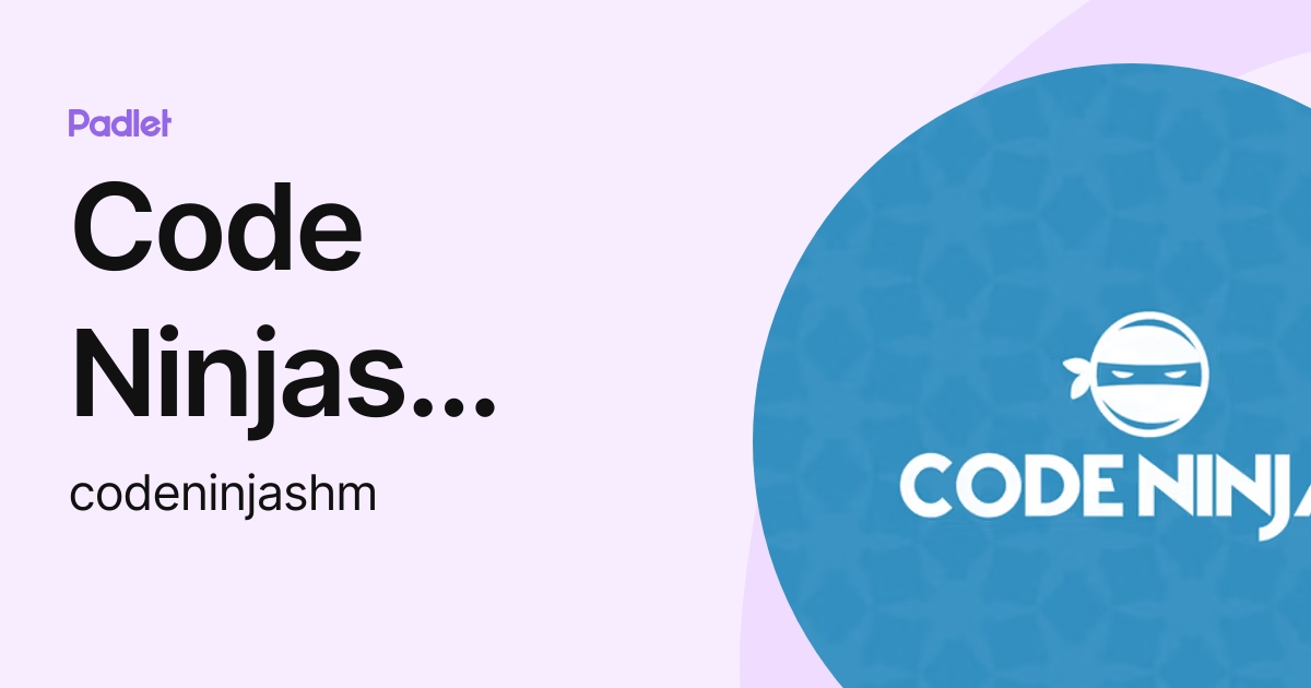 Code Ninjas Hamilton Mill (codeninjashm) profile | Padlet