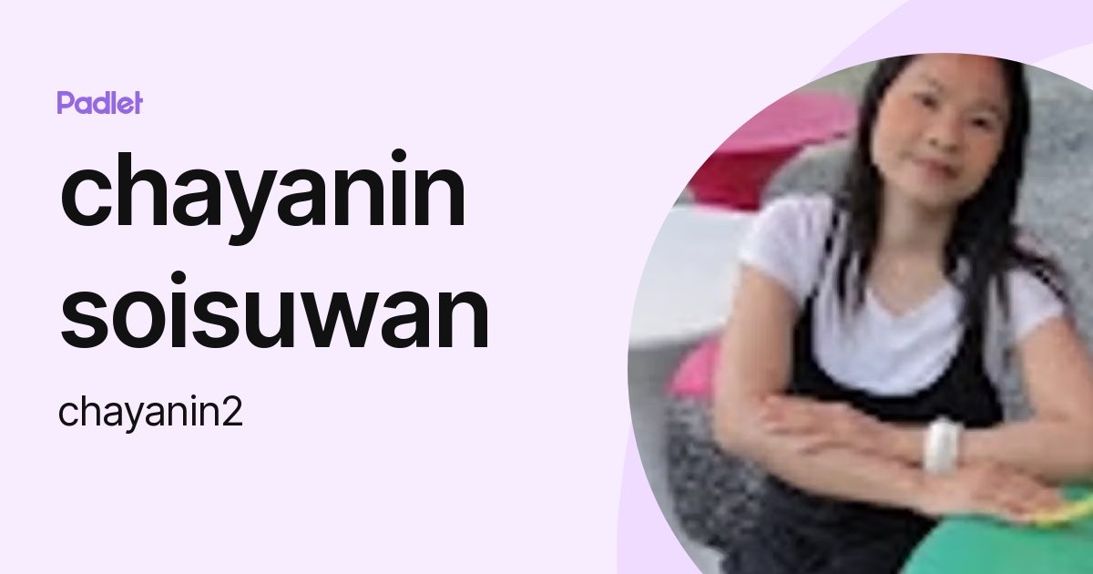 chayanin soisuwan (chayanin2) profile | Padlet