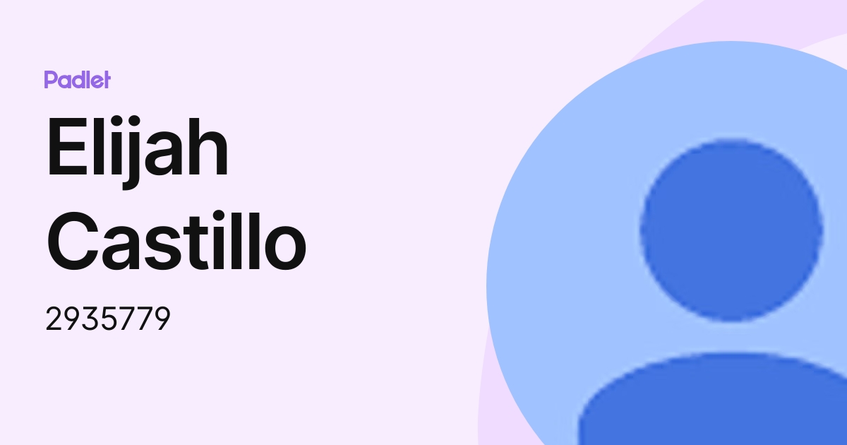 Elijah Castillo (2935779) profile | Padlet