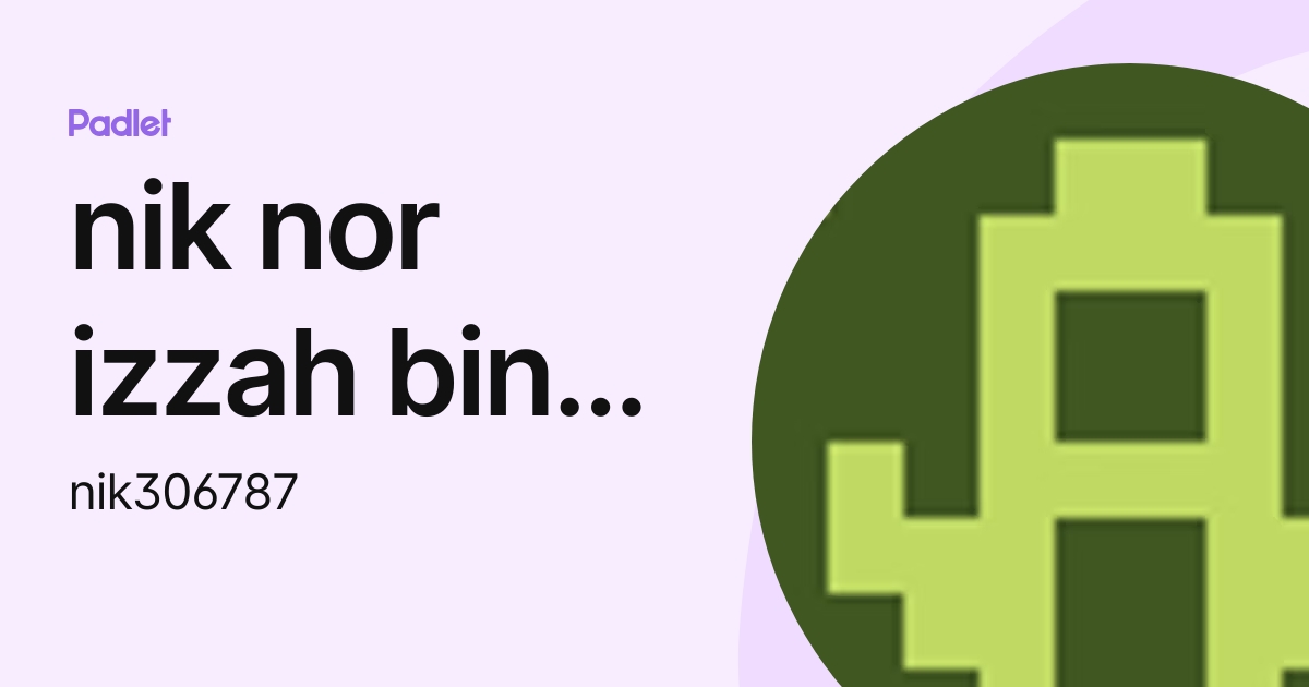 nik nor izzah binti nik amram (nik306787) profile | Padlet