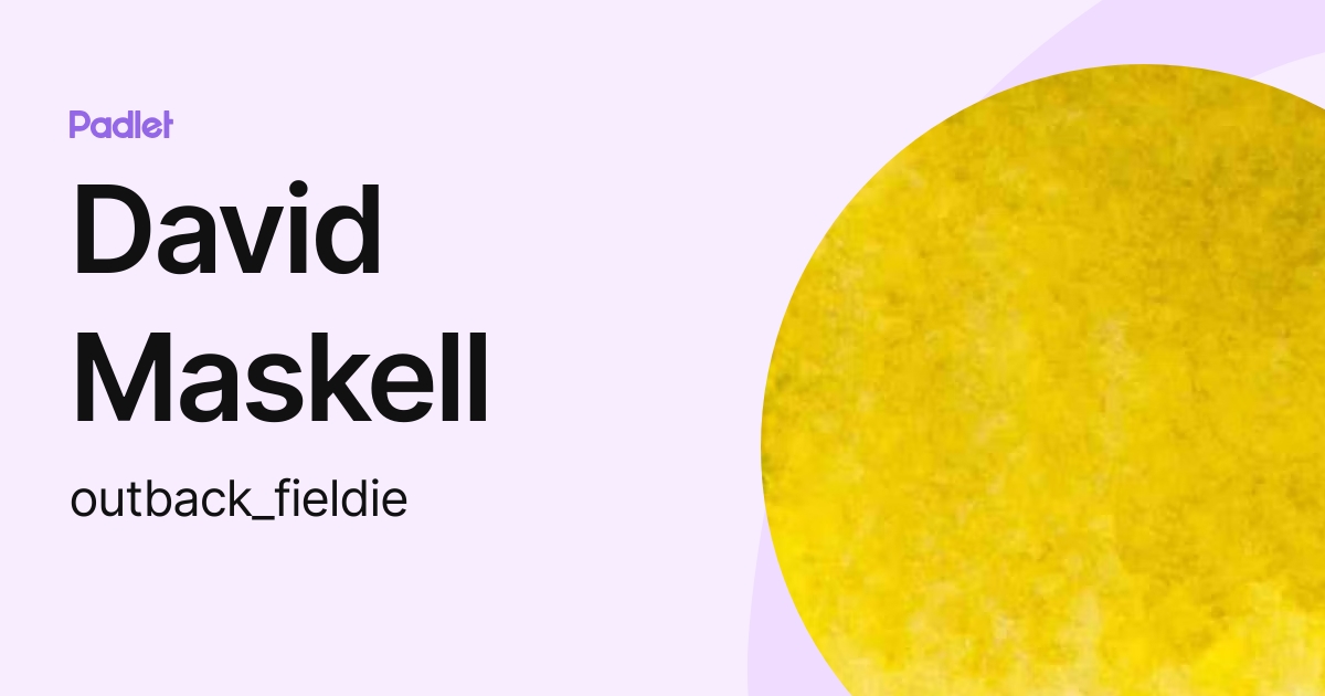 David Maskell (outback_fieldie) profile | Padlet