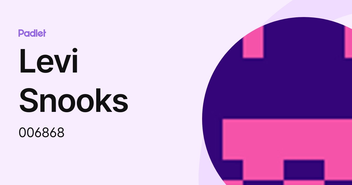 Levi Snooks (006868) profile | Padlet
