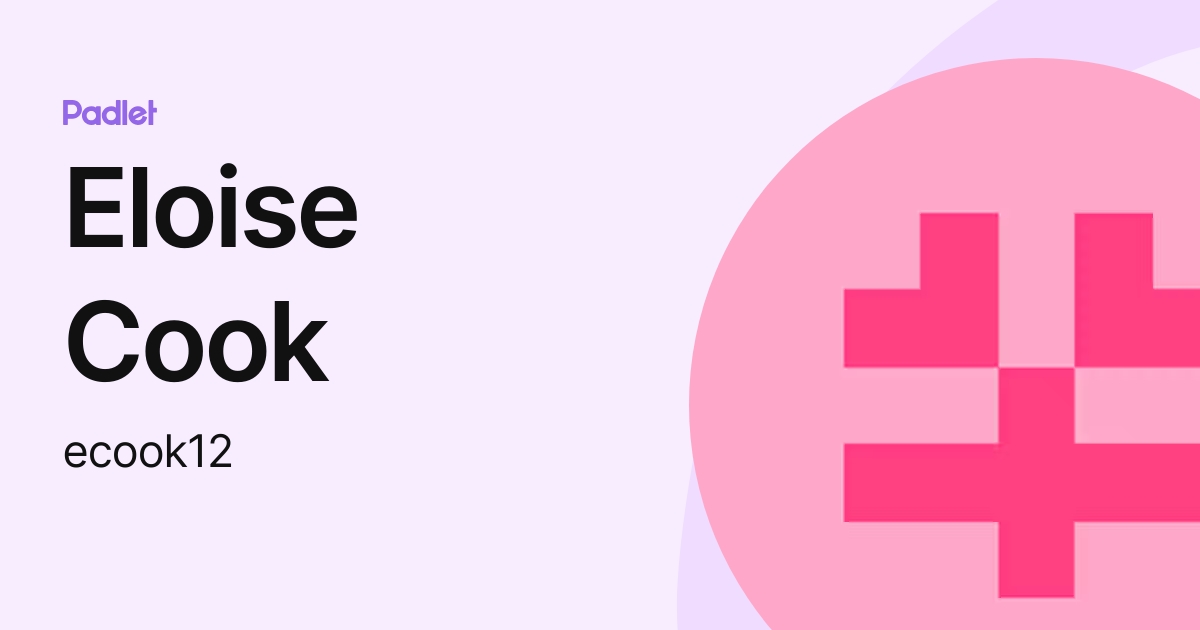 Eloise Cook (ecook12) profile | Padlet