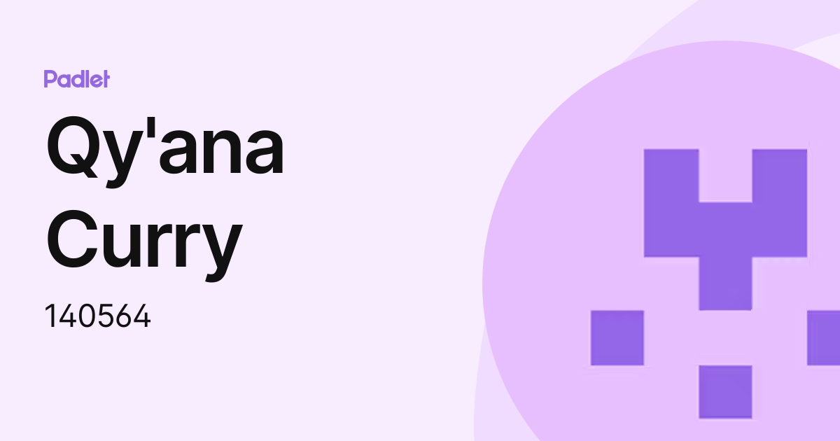 Qy'ana Curry (140564) profile | Padlet
