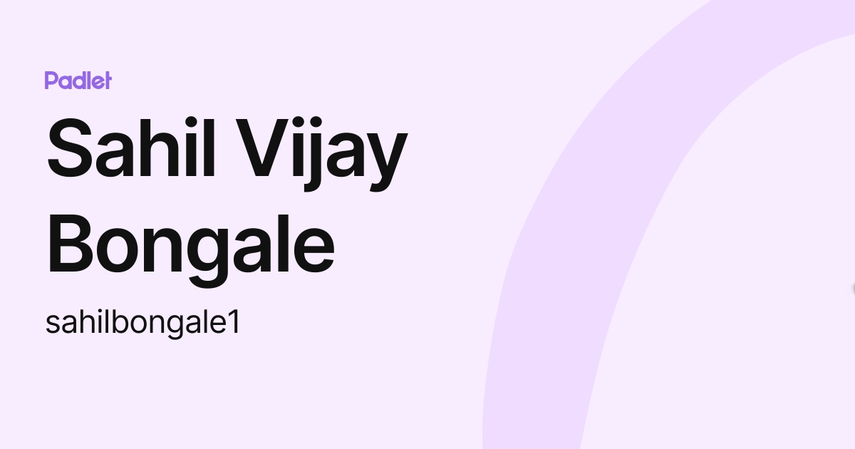 Sahil Vijay Bongale (sahilbongale1) profile | Padlet