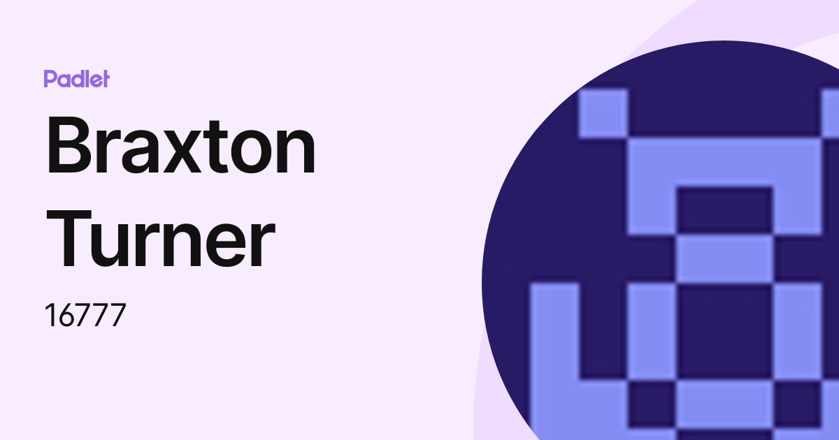 Braxton Turner (16777) profile | Padlet