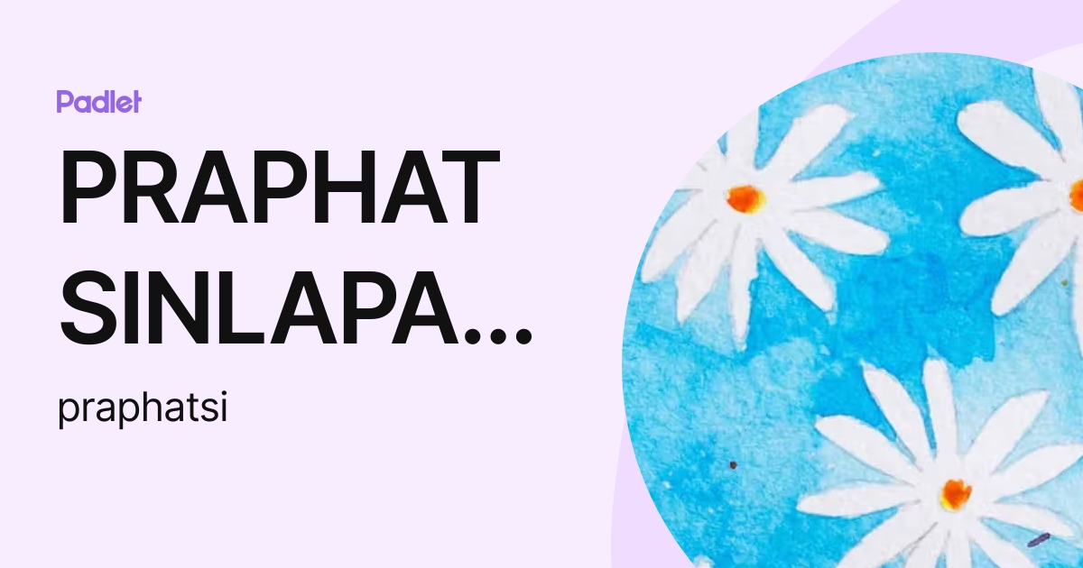 PRAPHAT SINLAPAKITJANON (praphatsi) profile | Padlet