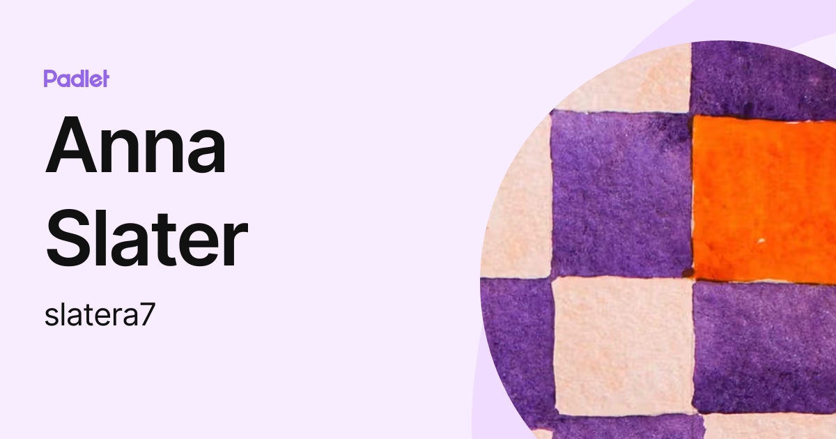 Anna Slater (slatera7) profile | Padlet