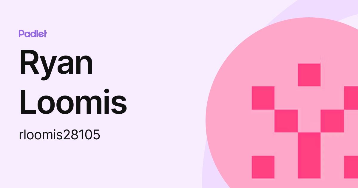 Ryan Loomis (rloomis28105) profile | Padlet