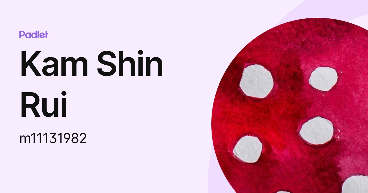 Kam Shin Rui (m11131982) profile | Padlet