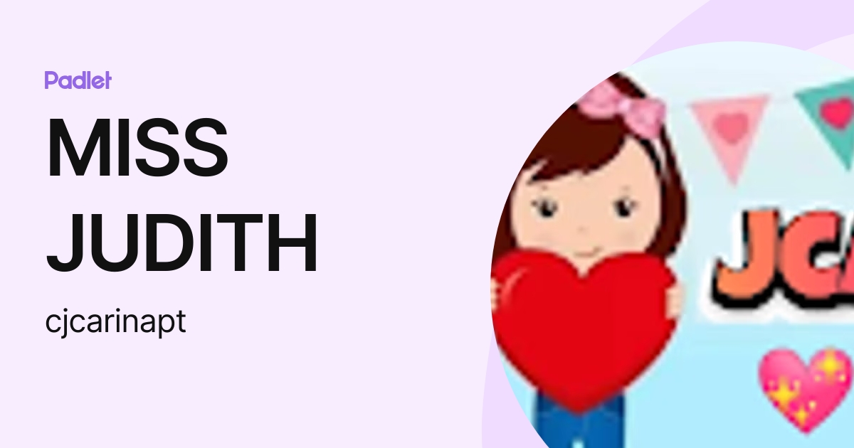 MISS JUDITH (cjcarinapt) profile | Padlet