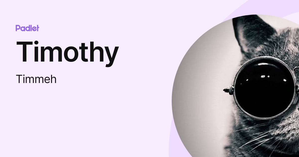 Timothy (Timmeh) profile | Padlet