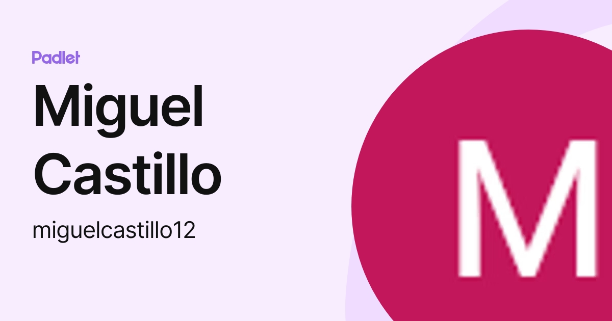 Miguel Castillo (miguelcastillo12) profile | Padlet
