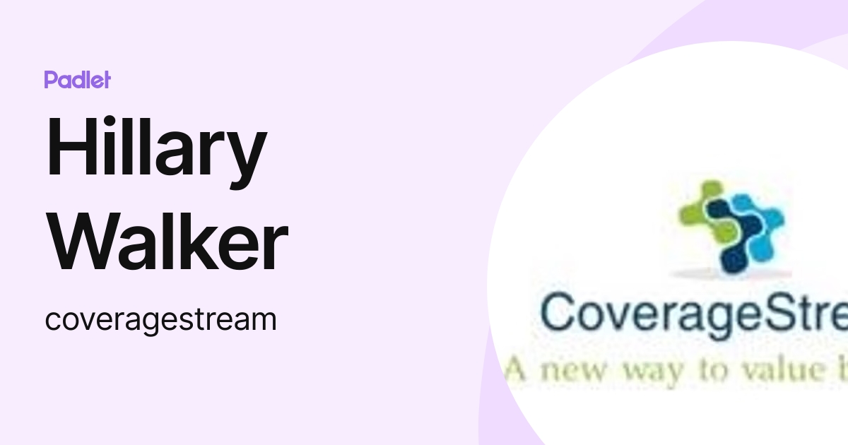 Hillary Walker (coveragestream) profile | Padlet