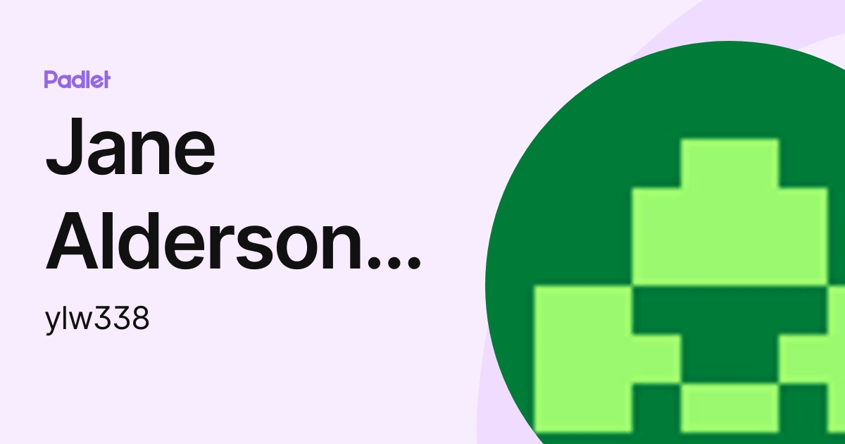 Jane Alderson-Rice (ylw338) profile | Padlet