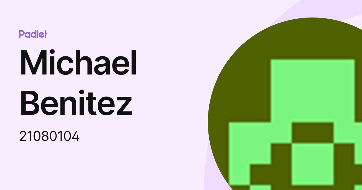 Michael Benitez (21080104) profile | Padlet