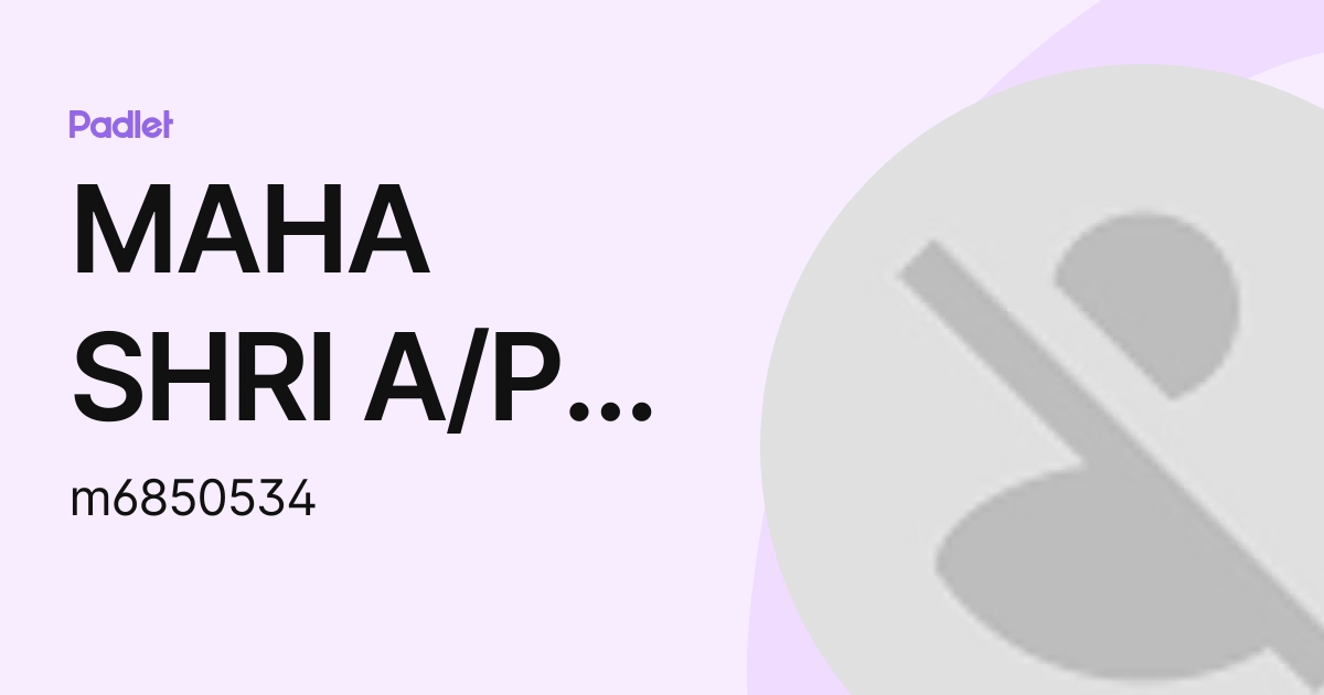 MAHA SHRI A/P SUNDAR Moe (m6850534) profile | Padlet