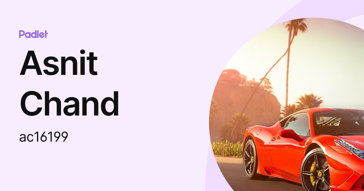 Asnit Chand (ac16199) profile | Padlet