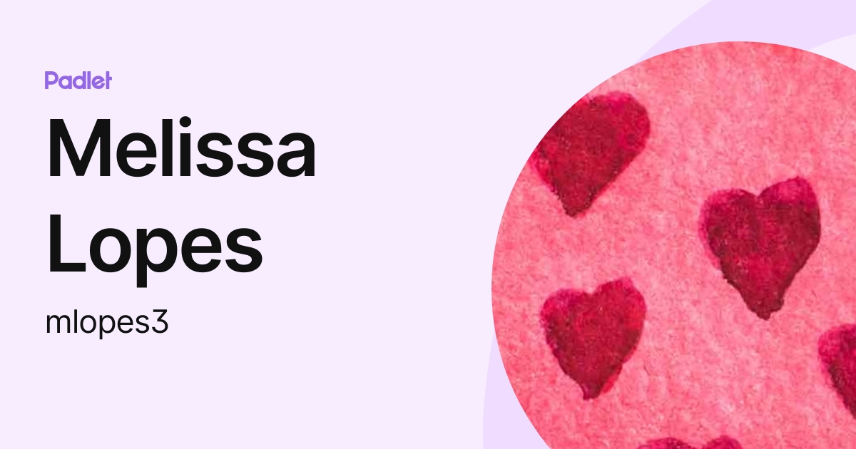 Melissa Lopes (mlopes3) profile | Padlet