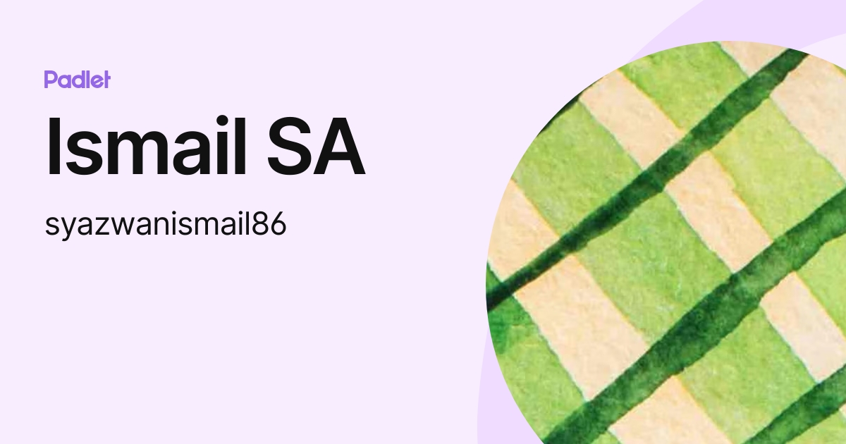 Ismail SA (syazwanismail86) profile | Padlet