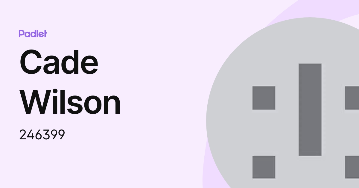 Cade Wilson (246399) profile | Padlet