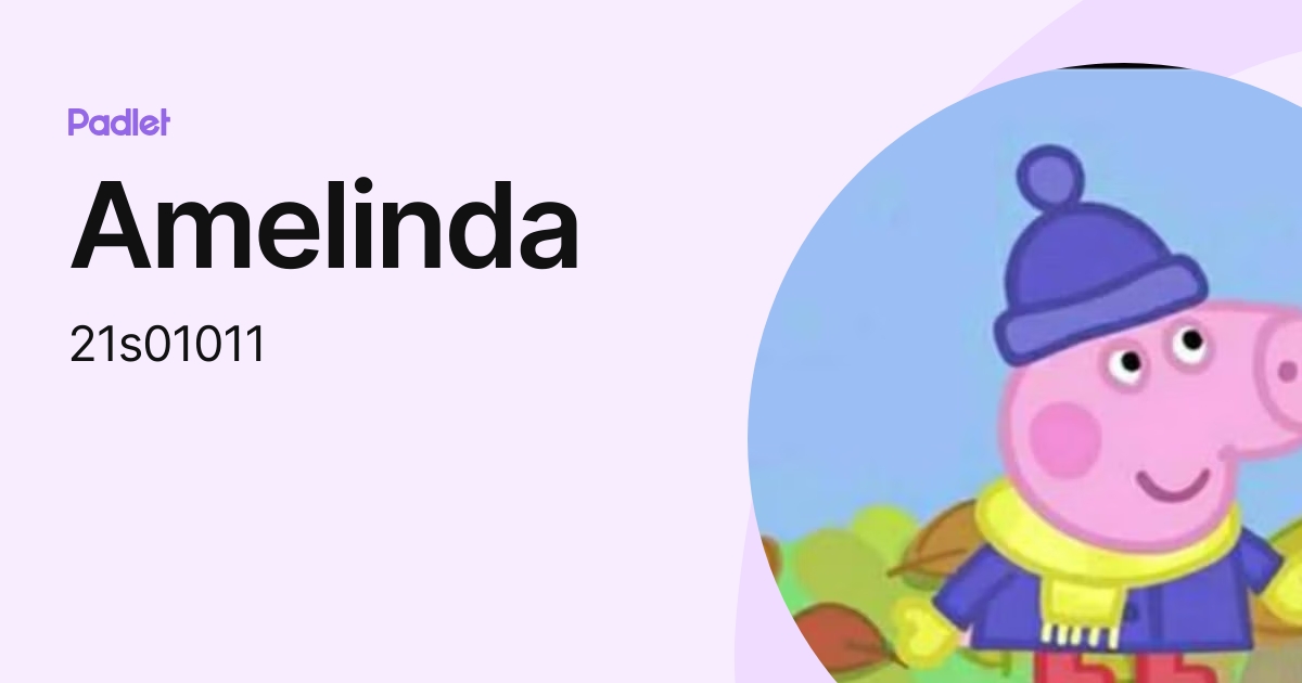 Amelinda (21s01011) profile | Padlet