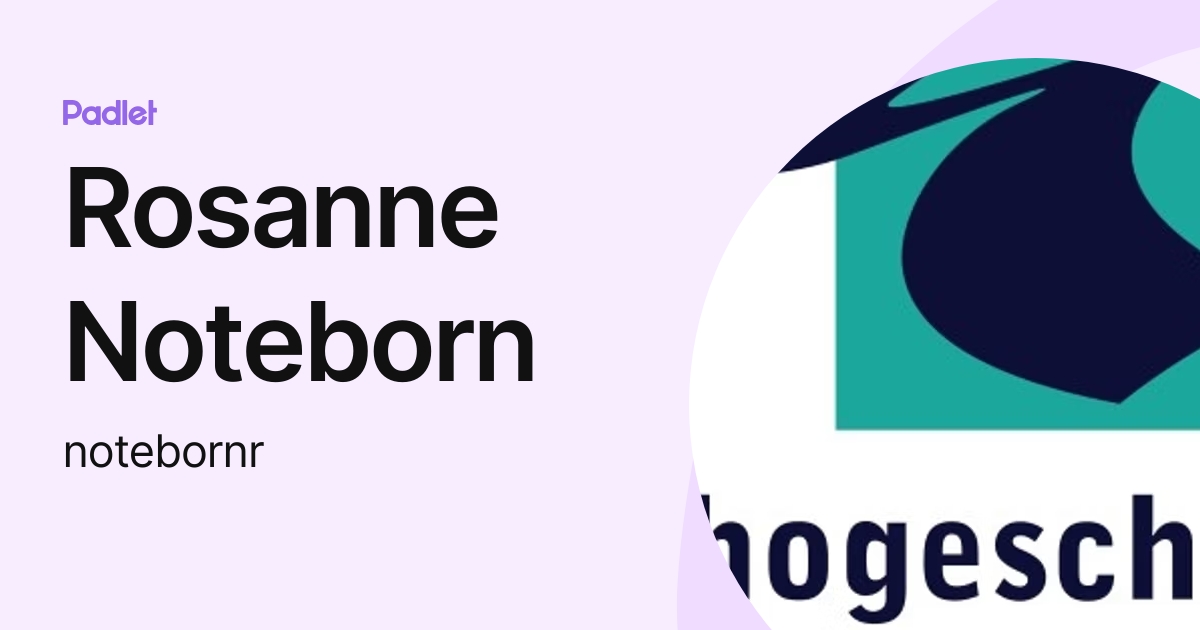 Rosanne Noteborn (notebornr) profile | Padlet