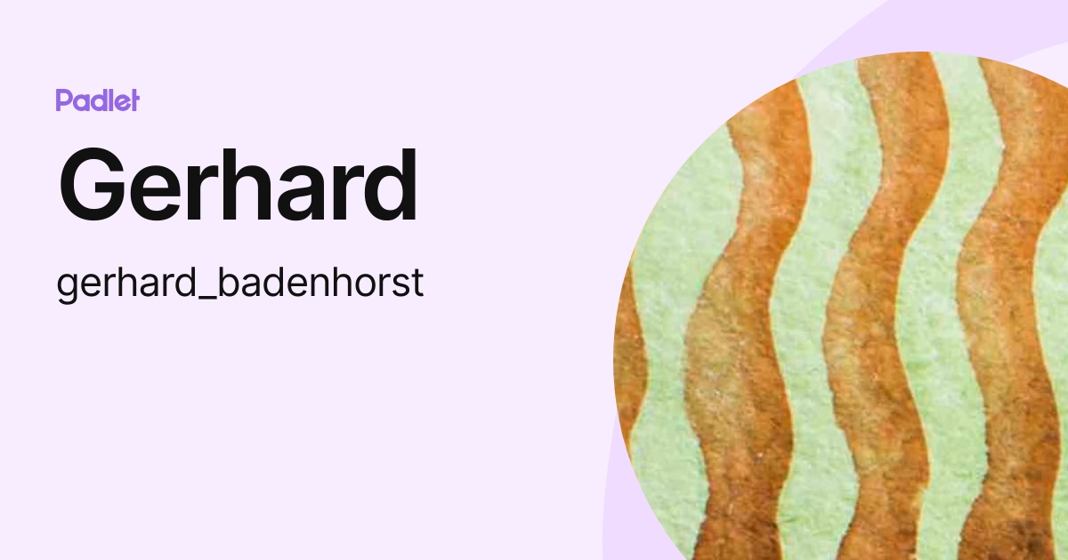 Gerhard (gerhard_badenhorst) profile | Padlet