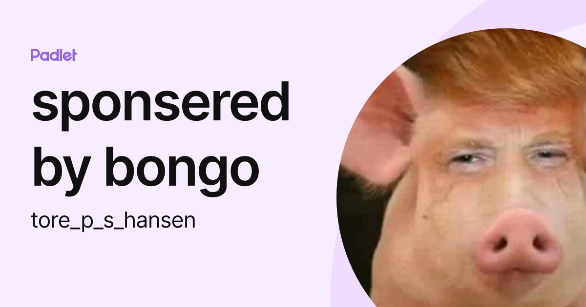 sponsered by bongo (tore_p_s_hansen) profile | Padlet