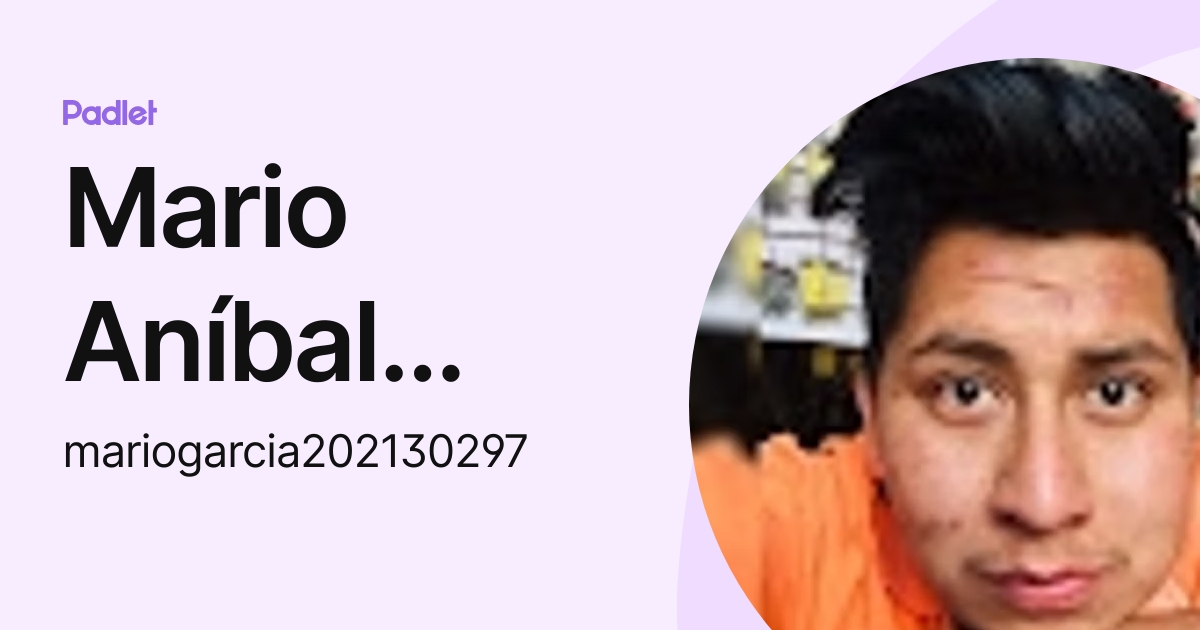 Mario Aníbal García López (mariogarcia202130297) profile | Padlet
