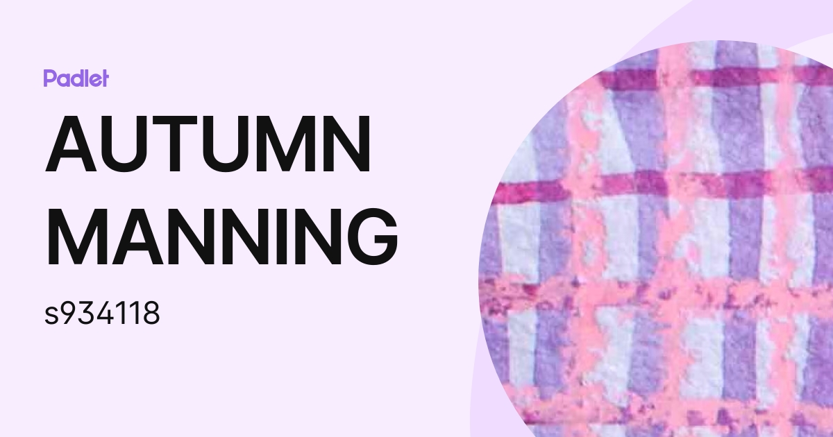 AUTUMN MANNING (s934118) profile | Padlet