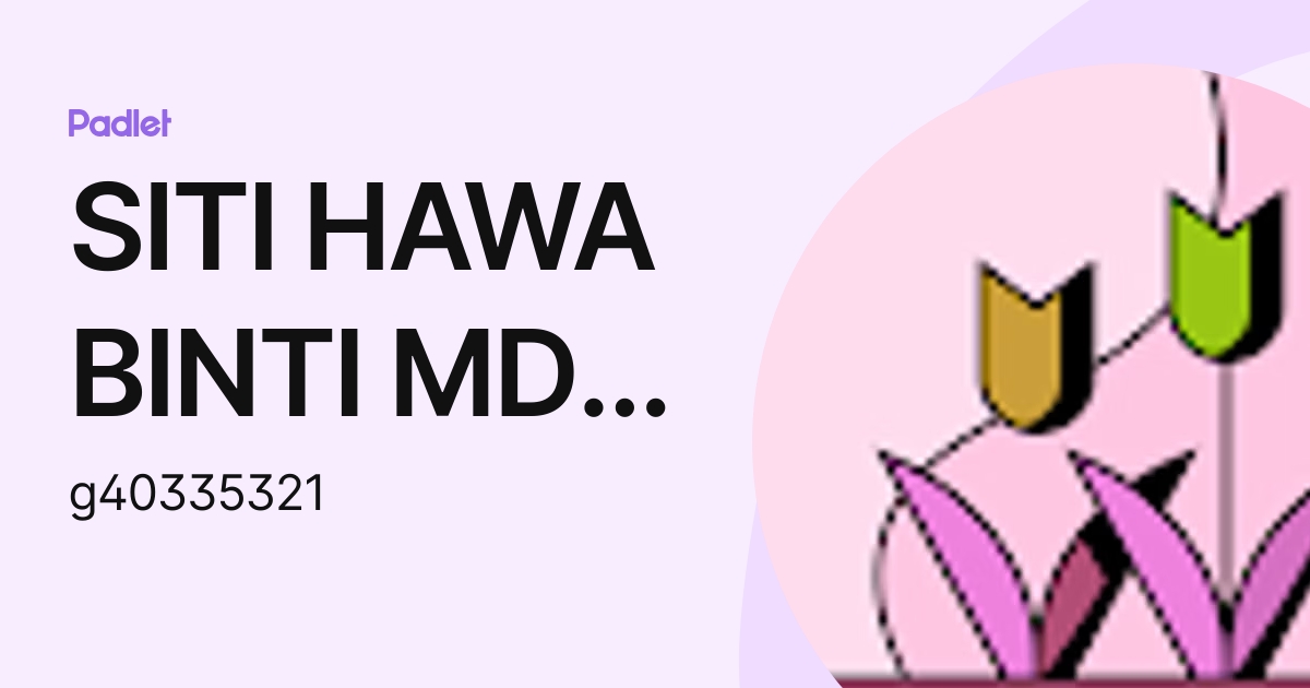 SITI HAWA BINTI MD SALLEH Moe (g40335321) profile | Padlet