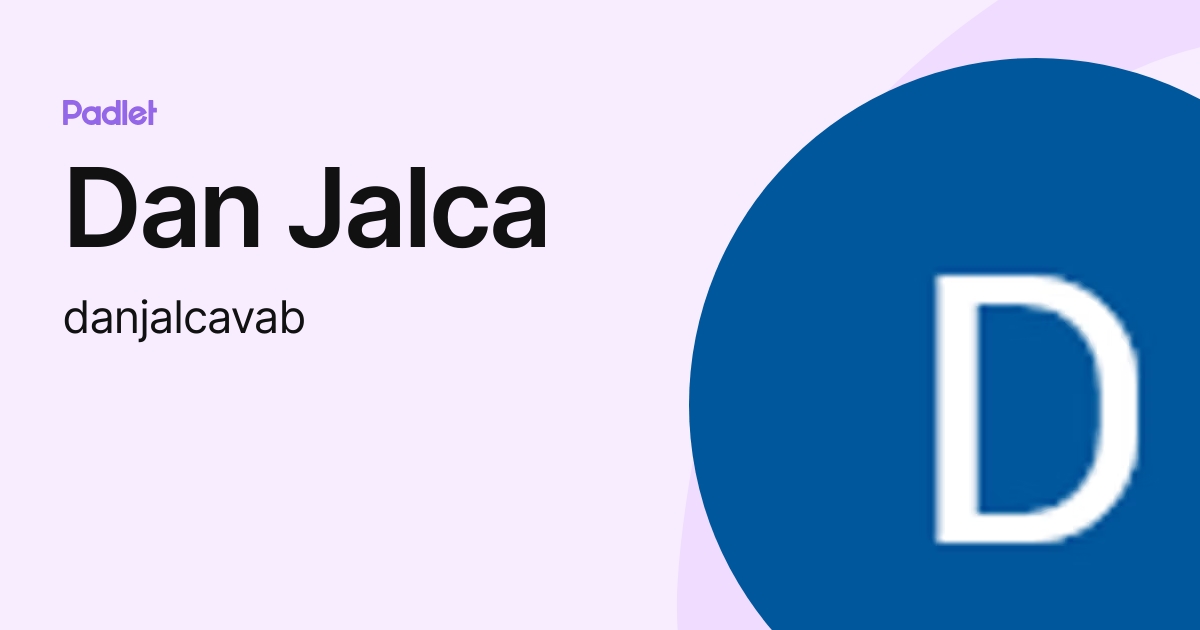 Dan Jalca (danjalcavab) perfil | Padlet