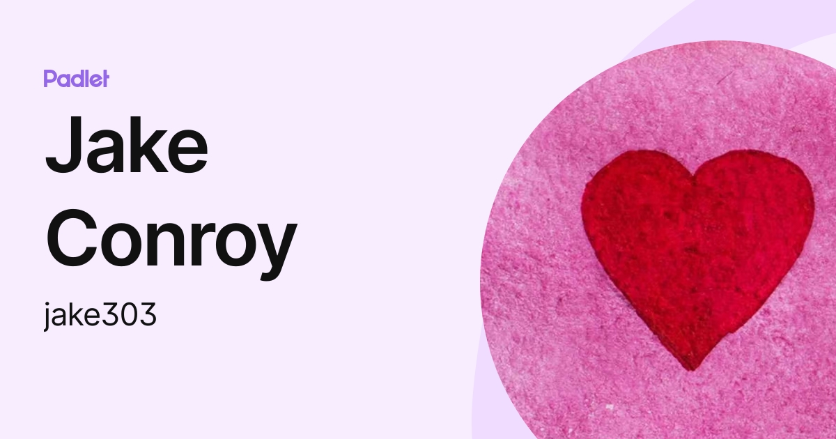 Jake Conroy (jake303) profile | Padlet