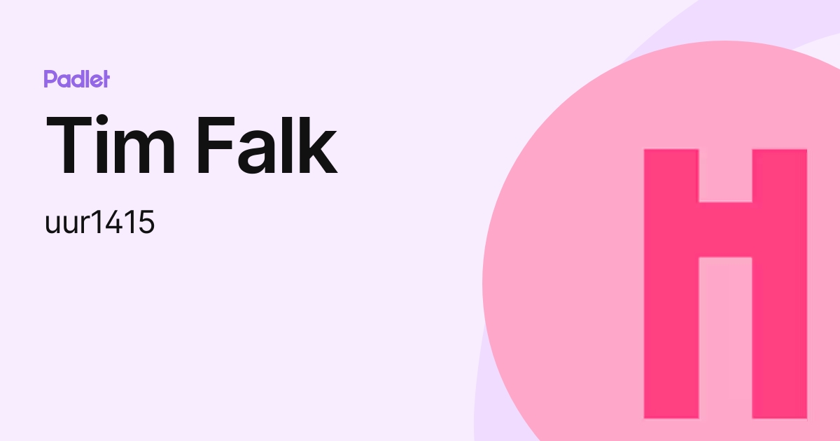 Tim Falk (uur1415) profile | Padlet