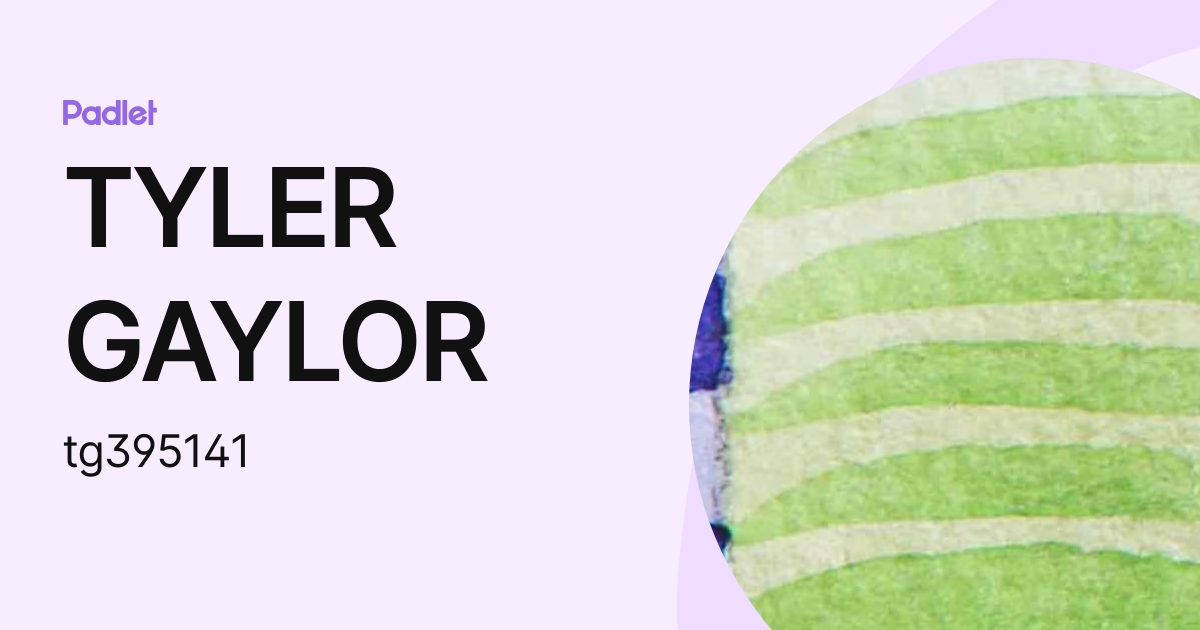 TYLER GAYLOR (tg395141) profile | Padlet