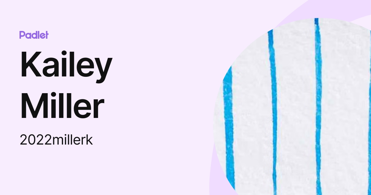 Kailey Miller (2022millerk) profile | Padlet